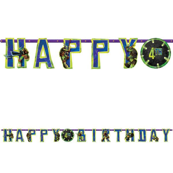 TMNT Happy Birthday Jumbo Letter Banner Kit - GameXpress