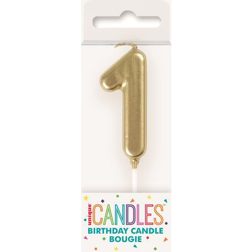 Gold Mini Numbers #1 Pick Candles - GameXpress