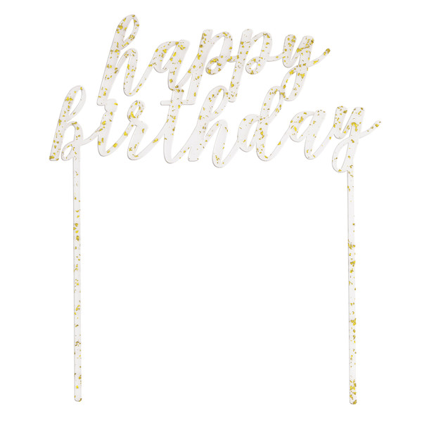 Gold Foil HBD Cake Topper - GameXpress