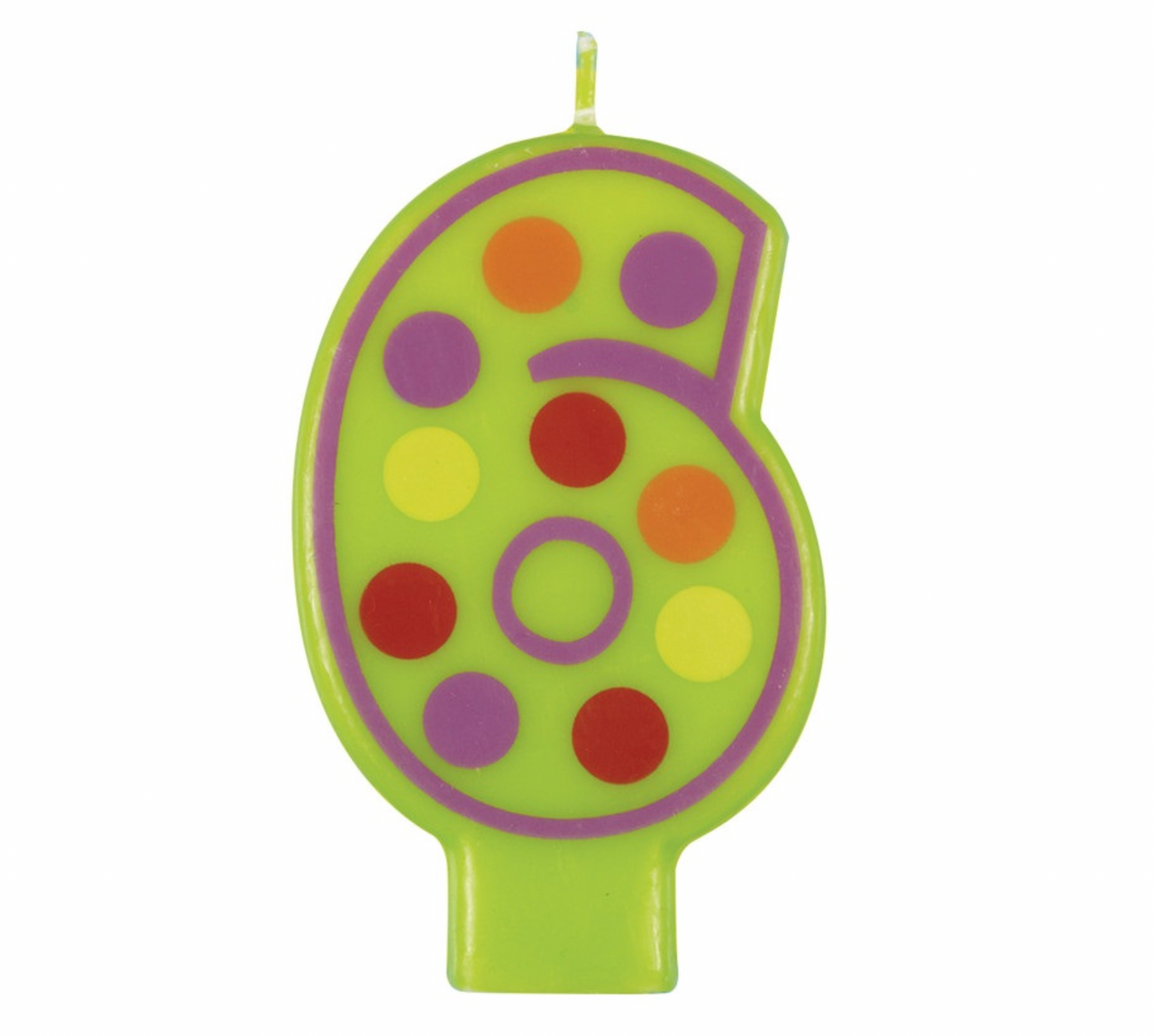 Decorative Number #6 Birthday Candle - GameXpress